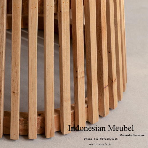 Meja Makan Bulat Kayu Jati Premium - Indonesian meubel